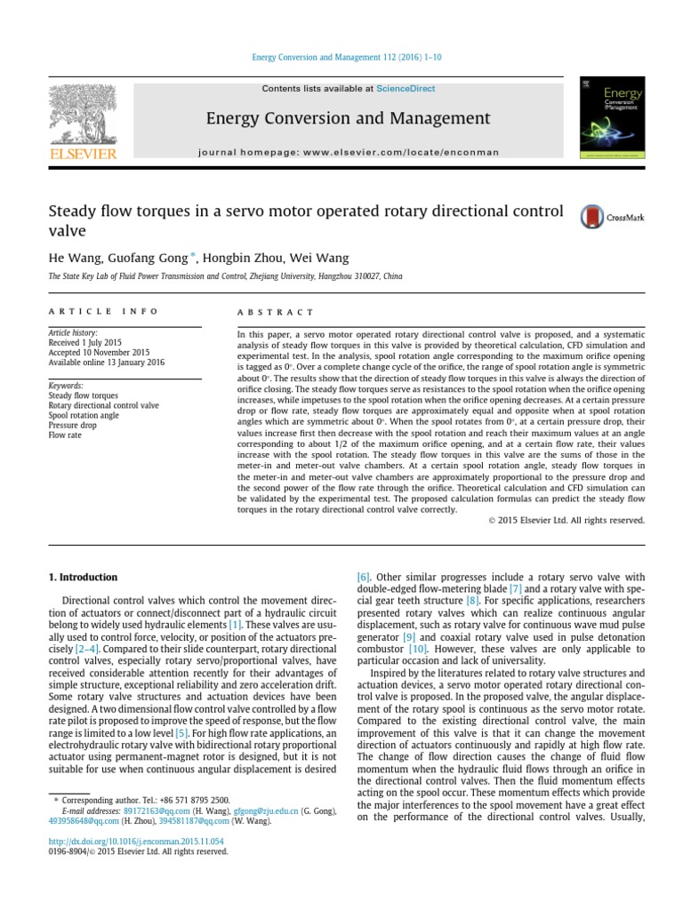 Energy Conversion and Management: He Wang, Guofang Gong, Hongbin Zhou ...
