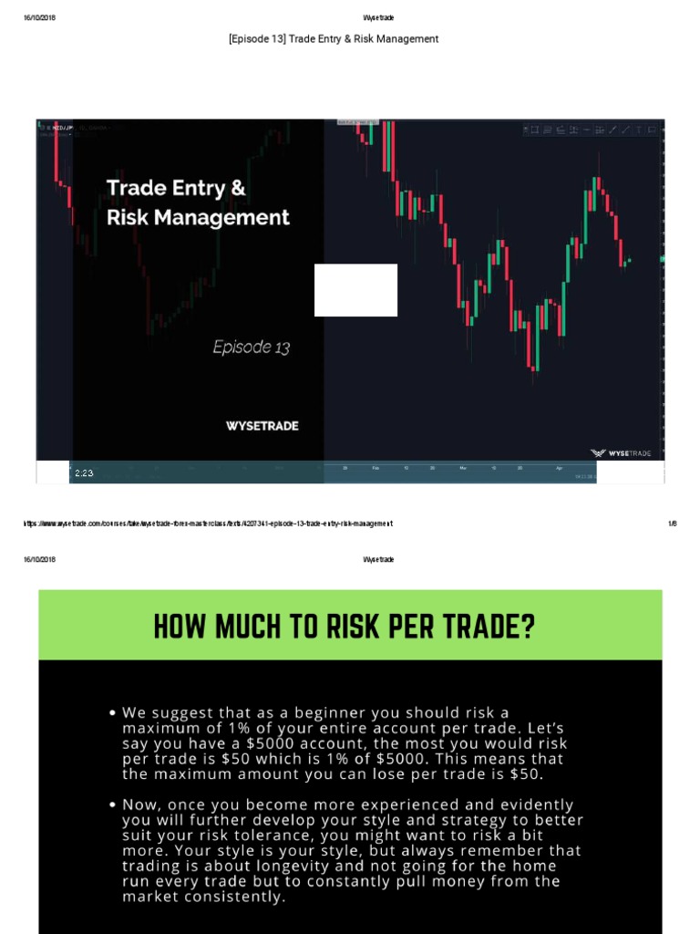 (Episode 13) Trade Entry & Risk Management | PDF