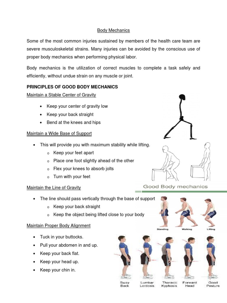 Principles of Good Body Mechanics | PDF | Blood Pressure | Hypertension