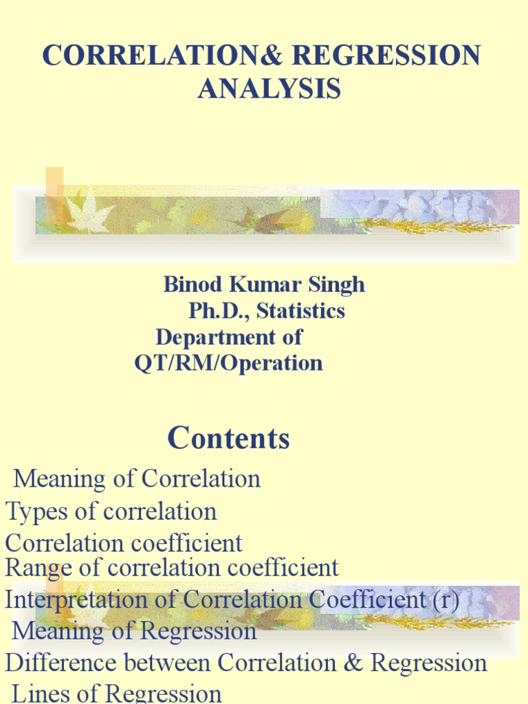 Correlation & Regression Analysis | PDF | Correlation And Dependence ...