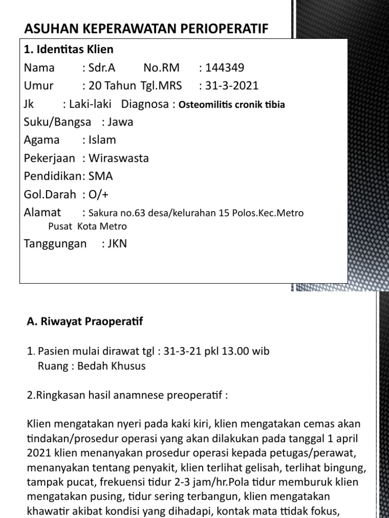 Soca Askep Perioperatif | PDF