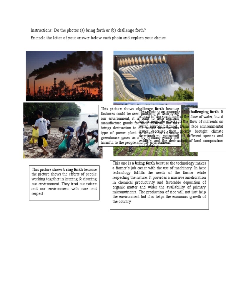 Instructions: Do The Photos (A) Bring Forth or (B) Challenge Forth ...