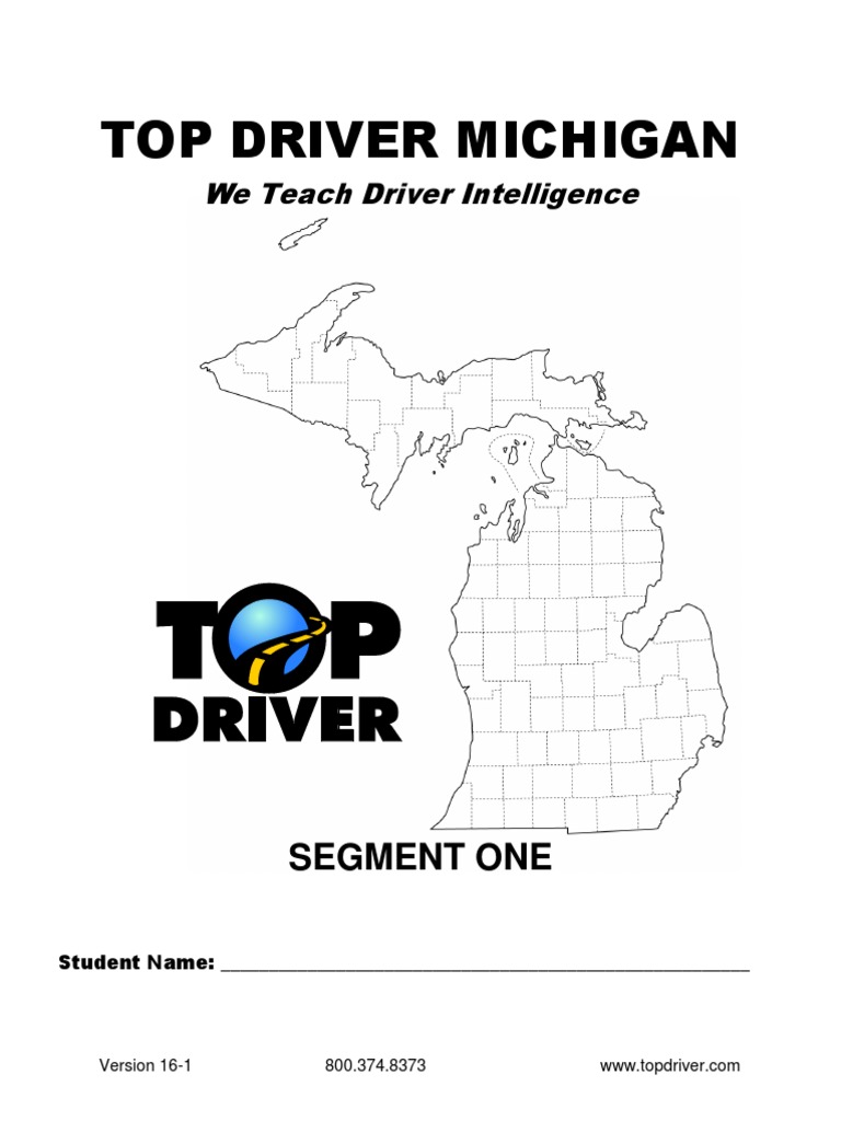 TOP DRIVER MI Segment 1 Student Workbook | PDF | Traffic Collision ...