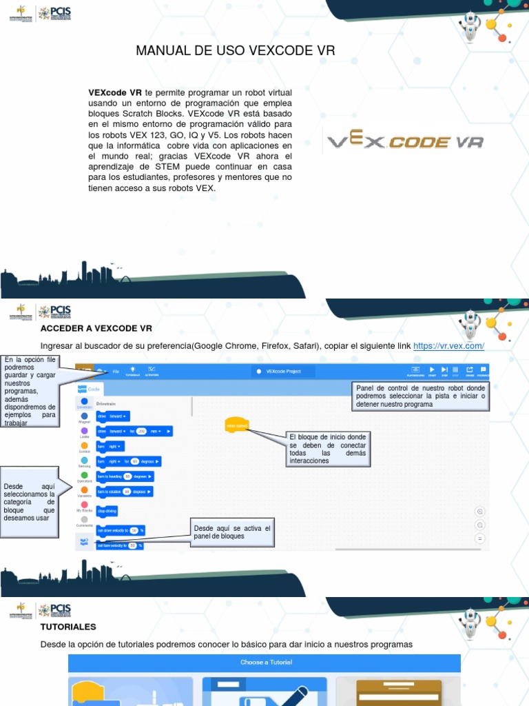 Manual de Uso de Vexcode | PDF | Robot | Robótica