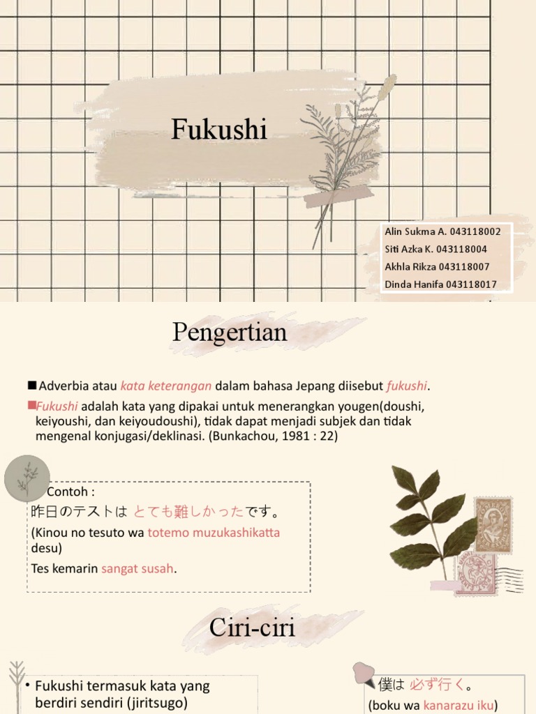 Pengertian dan Jenis-Jenis Fukushi dalam Bahasa Jepang | PDF