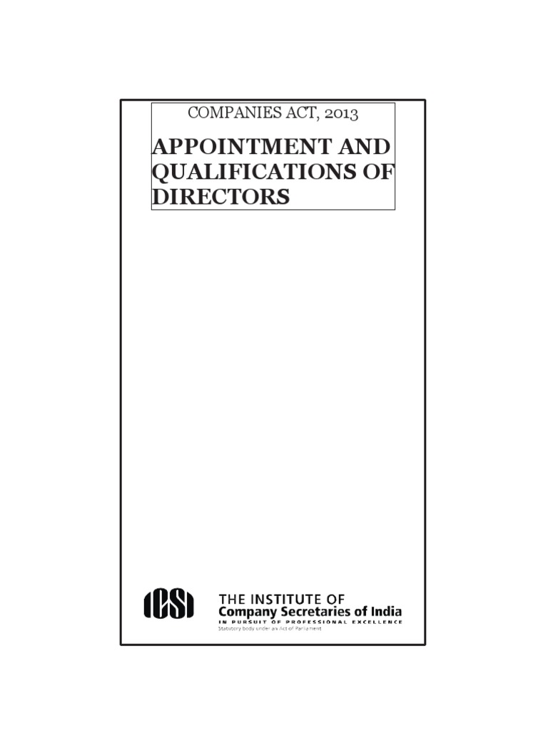 Appointment and Qualifications of Directors | PDF | Board Of Directors ...