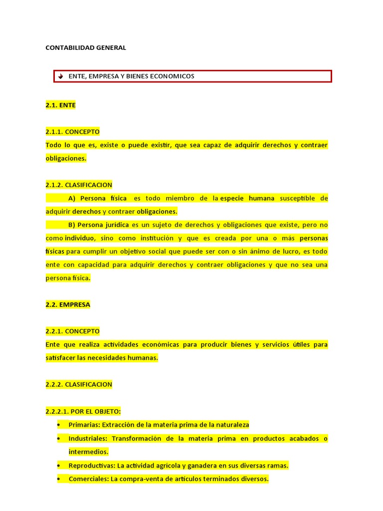 Concepto de Ente en Contabilidad | PDF | Costo | Bienes (Ley)