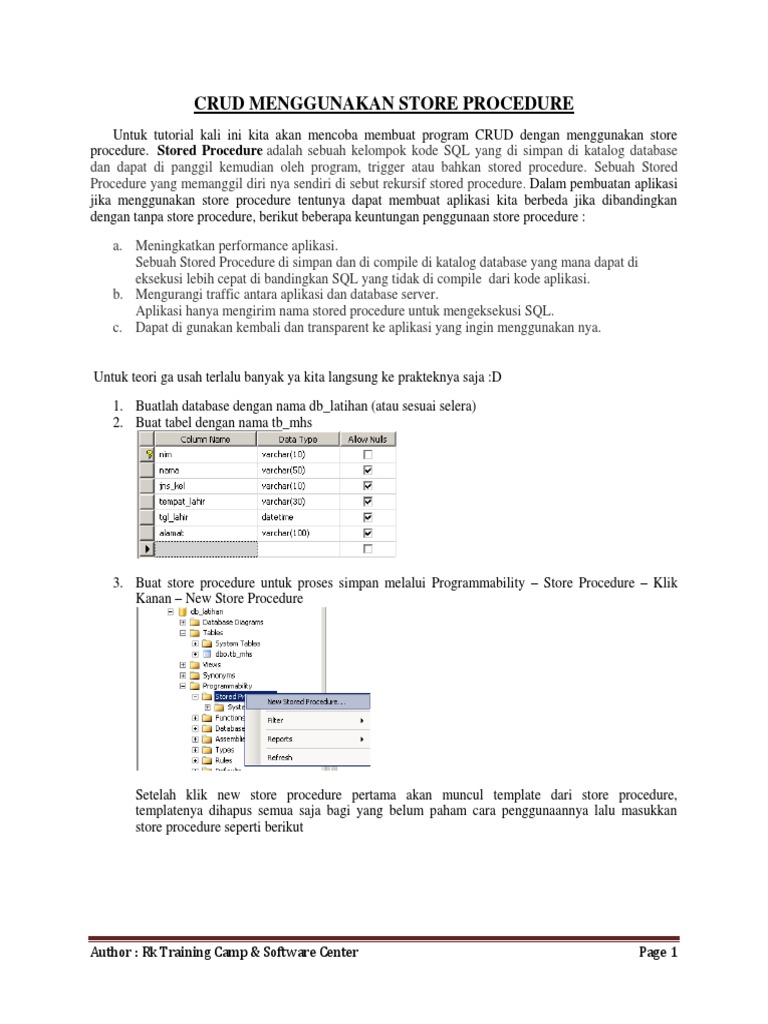CRUD (Simpan Ubah Hapus) Menggunakan Store Procedure | PDF | Metode ...