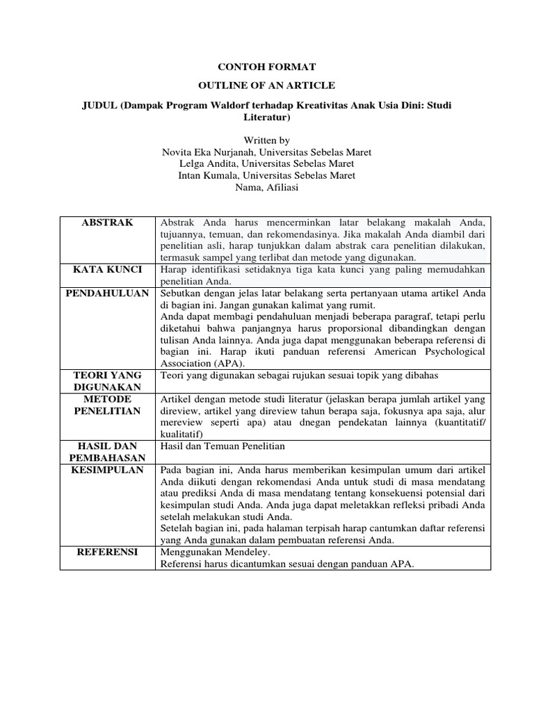 Contoh Format Review Artikel | PDF