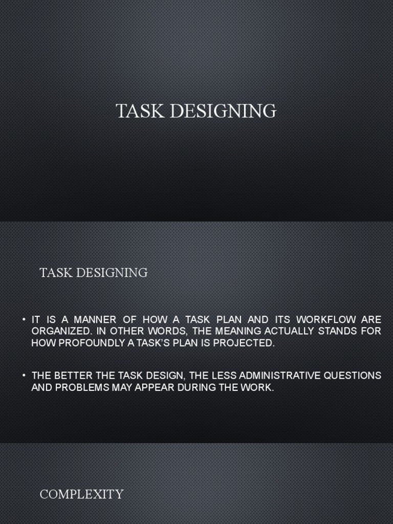 Task Designing | PDF