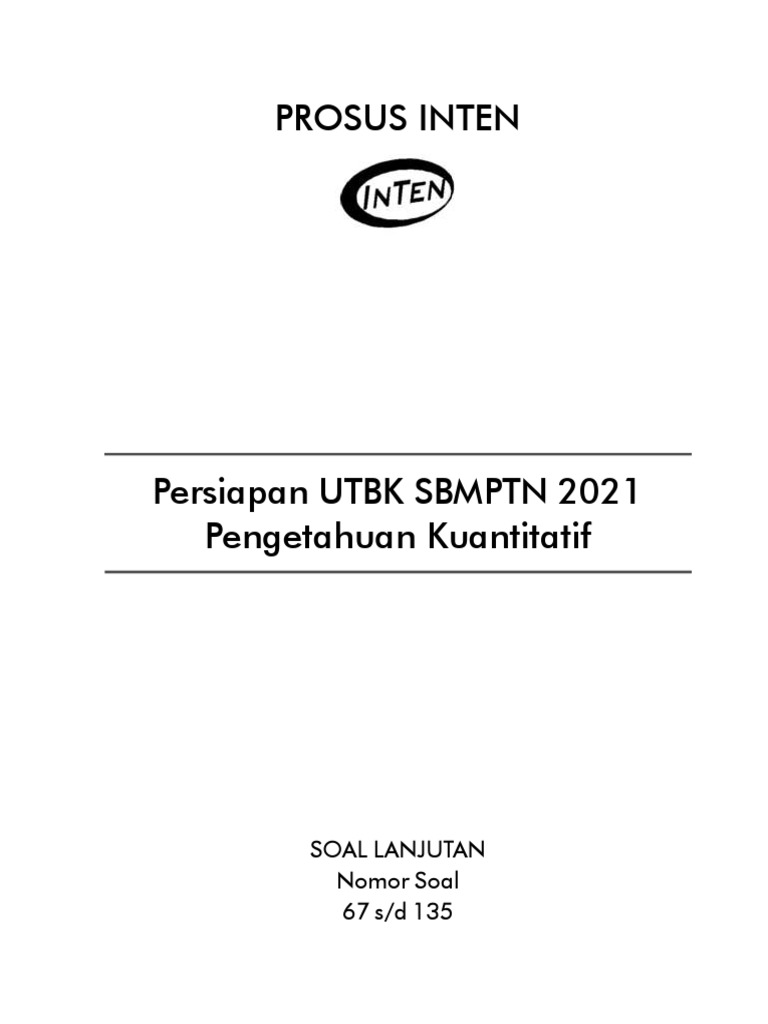 Soal Persiapan Utbk SBMPTN 2021 PK Lanjutan | PDF