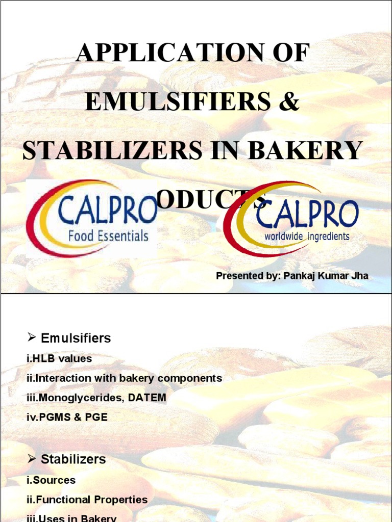 Application of Emulifiers & Stabilizers in Bakery Products | PDF ...