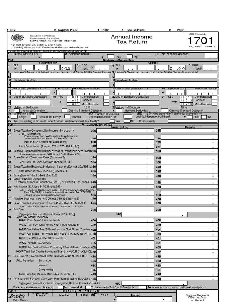 Filing an Annual Income Tax Return for Self-Employed Individuals ...