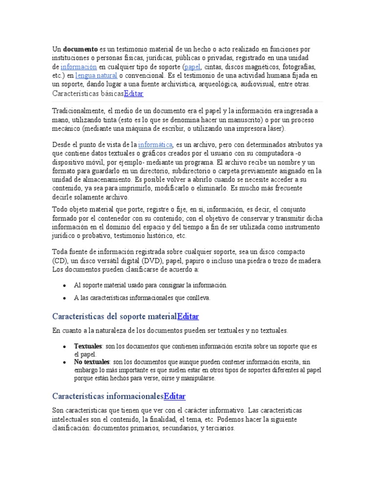 Que Es Un Documento | PDF | Documento | Gestión de la información
