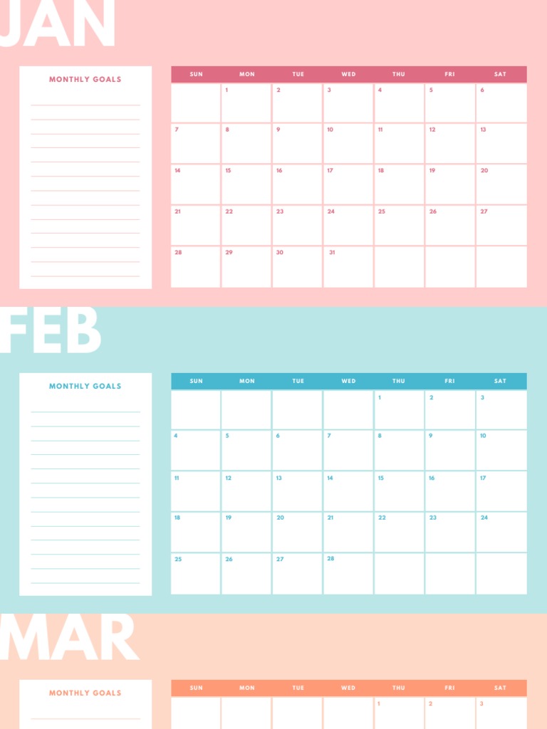 12.2 Pastel 2018 Monthly Calendar | PDF