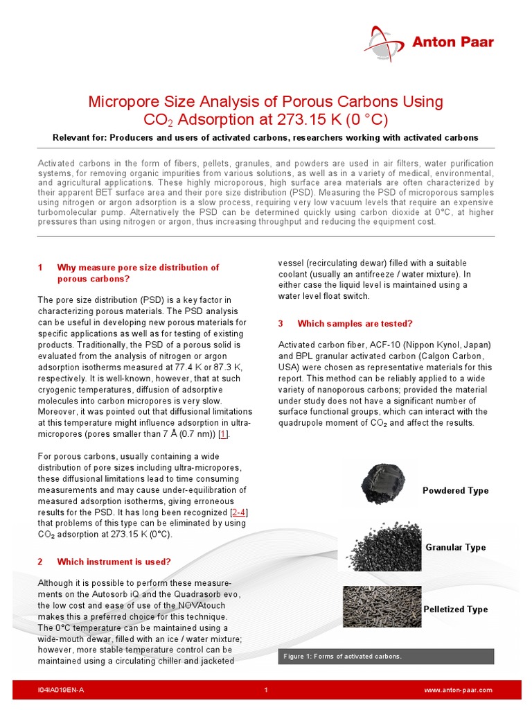 I04IA019EN-A Micropore Size Analysis of Porous Carbons | PDF ...