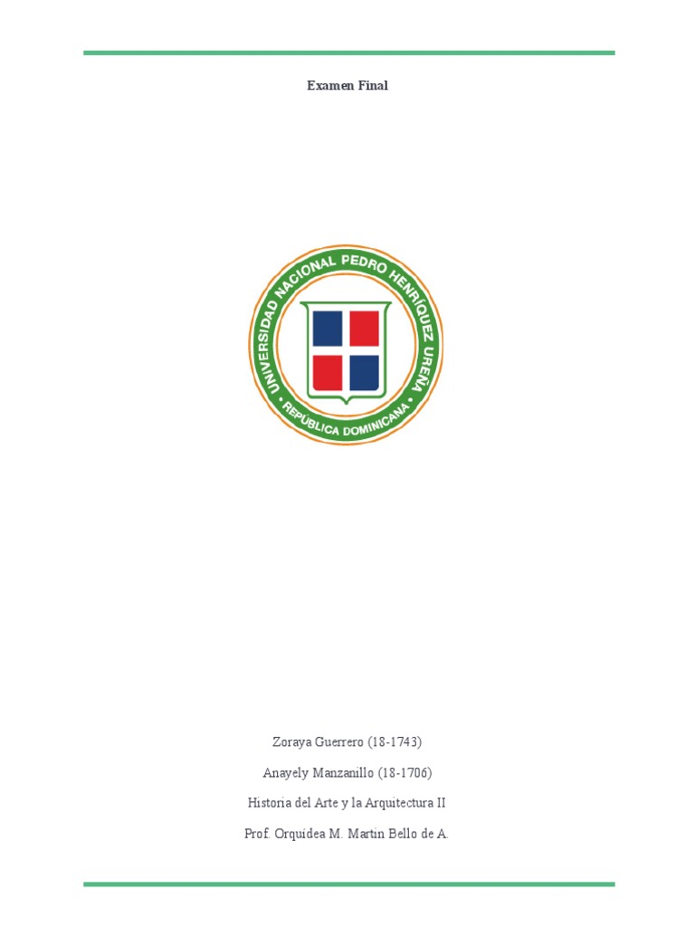 Examen Final - Historia Del Arte y La Arquitectura II | PDF ...