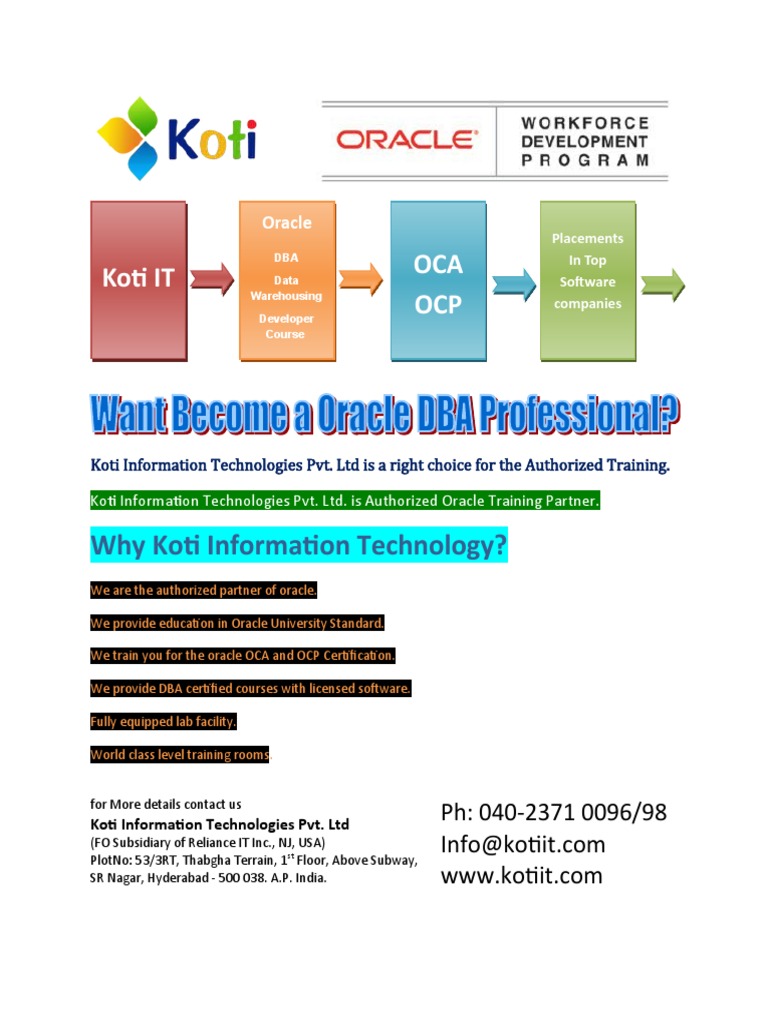 Oracle Training and Certification at Koti IT | PDF