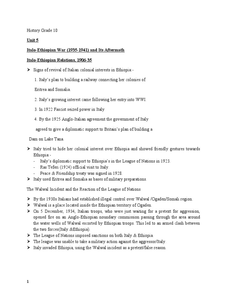 History Grade 10 Unit 5 | PDF | Conflicts | Warfare Of The Industrial Era