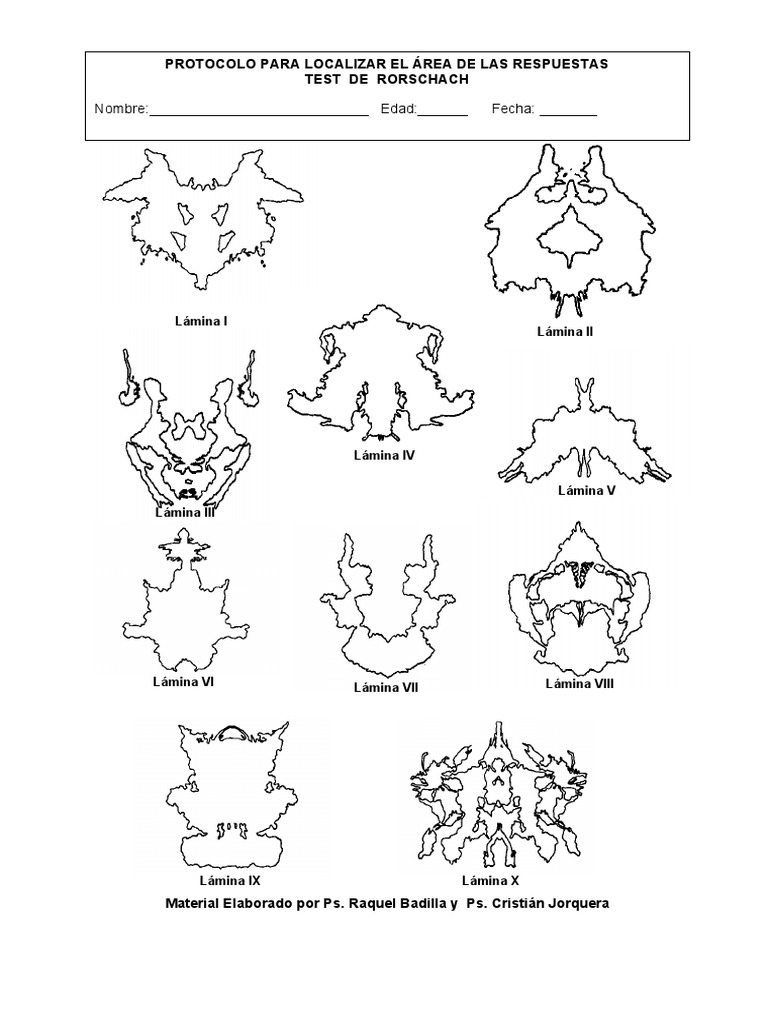 Protocolo de Localizacion Rorschach | PDF