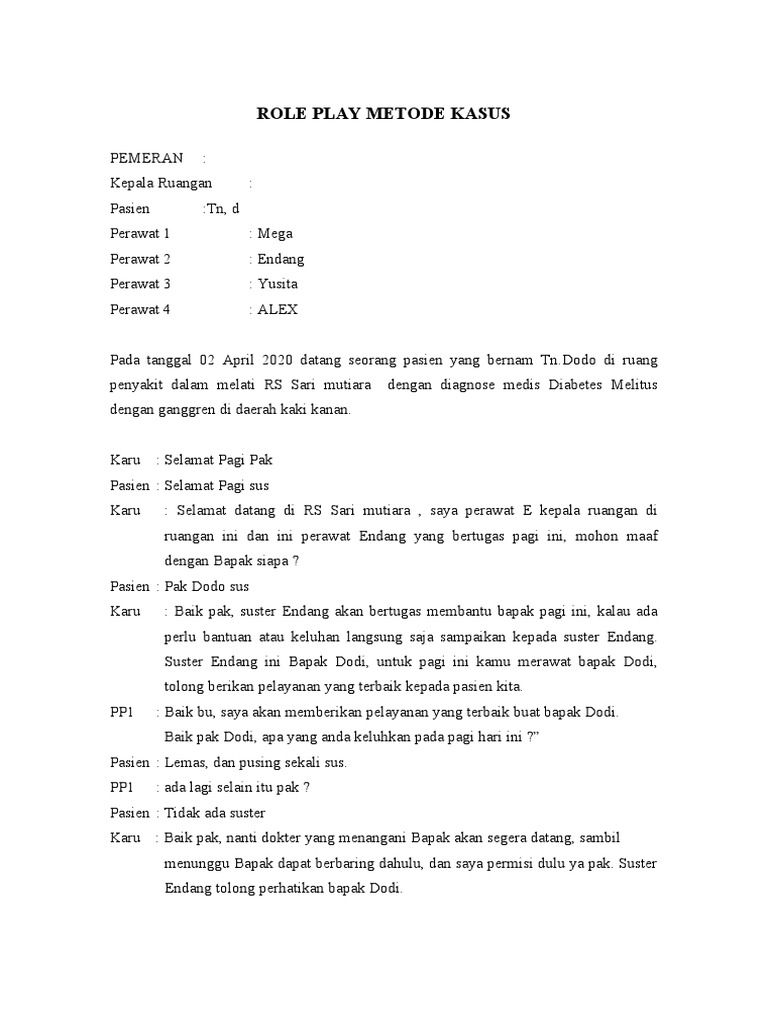 Role Play Metode Kasus | PDF