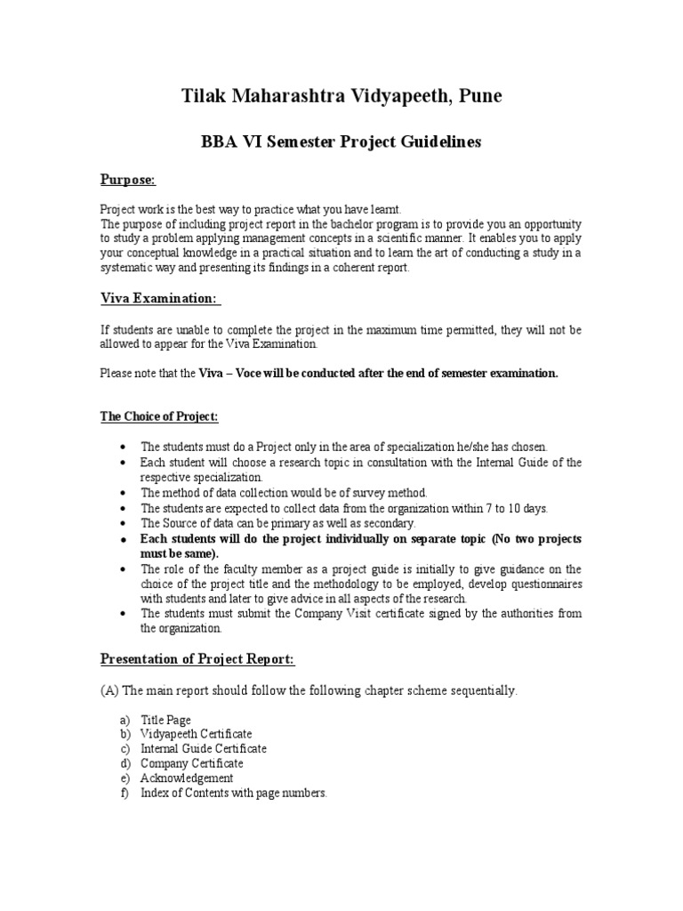 BBA Project Guidelines & Certificates2016-17 | PDF | Thesis | Science