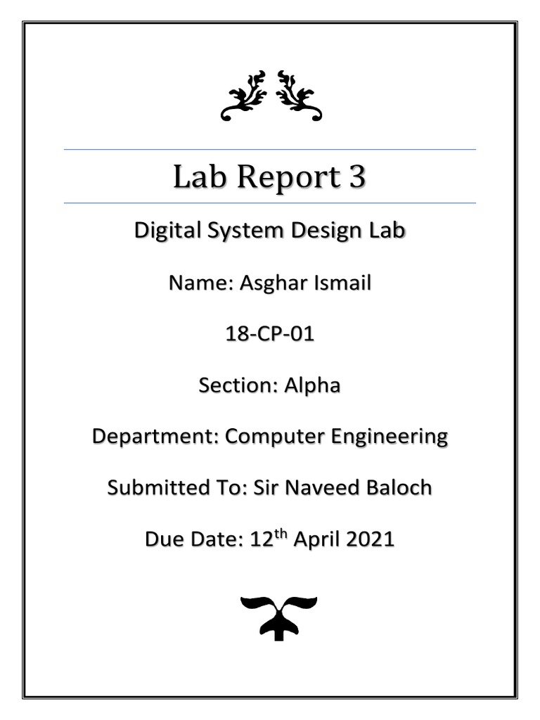 18-Cp-01 DSD Lab 3 | PDF | Digital Electronics | Computer Engineering