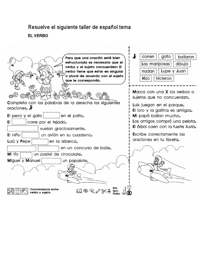 Taller de Español TEMA EL VERBO | PDF