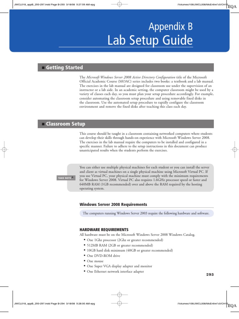 Windows Server 2008 Lab Setup Guide | PDF