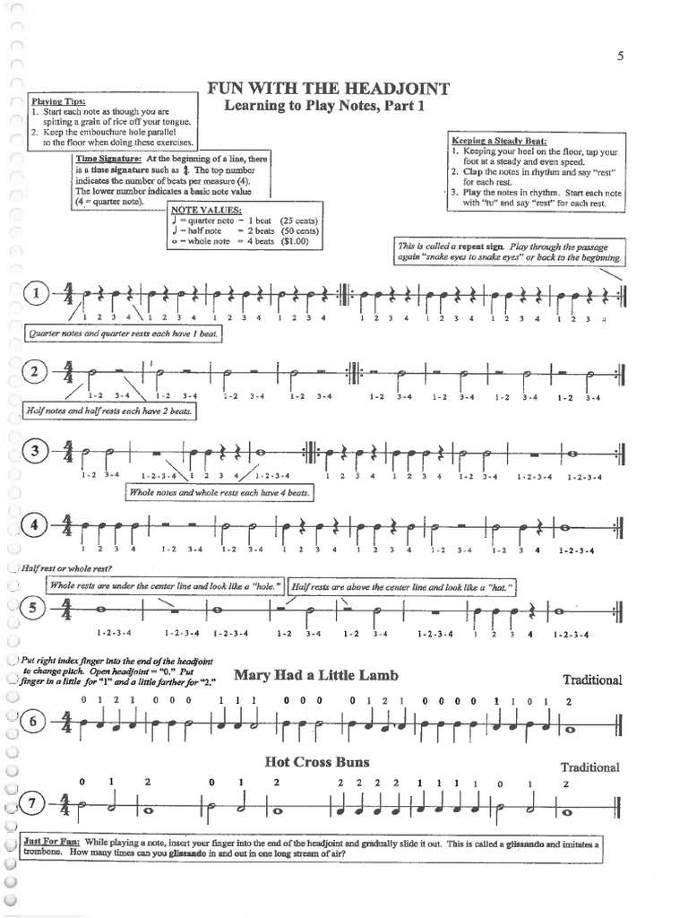 Flute 101 - Lección 1 | PDF