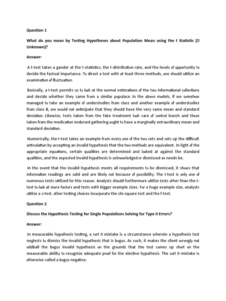 Statistical Inferences Assignment-2 | PDF | Student's T Test | Type I ...