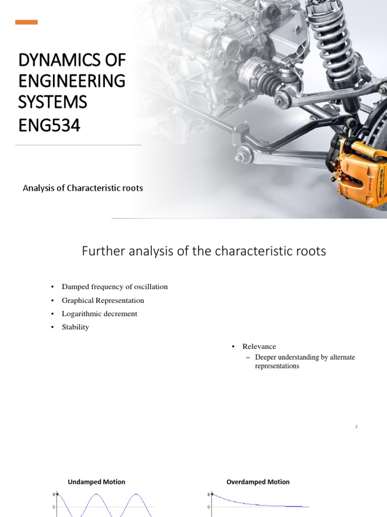 Dynamics of Engineering Systems ENG534: Analysis of Characteristic ...