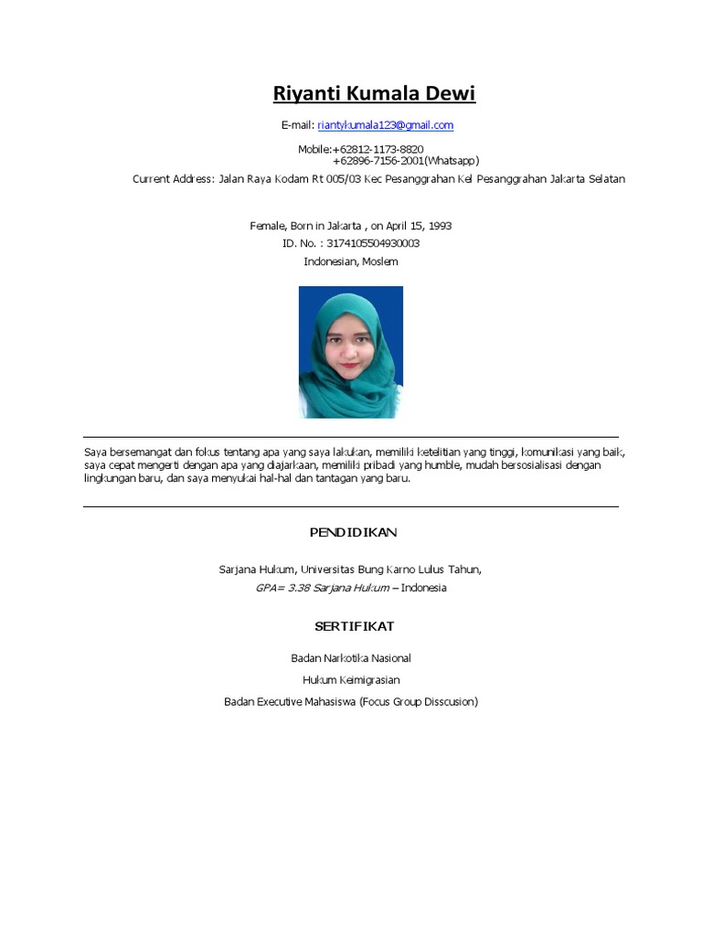 Profil Profesional Riyanti Kumala Dewi | PDF