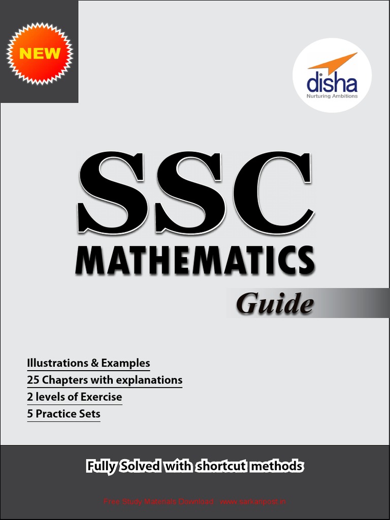 Disha SSC Mathematics Guide in English | PDF | Bracket | Factorization