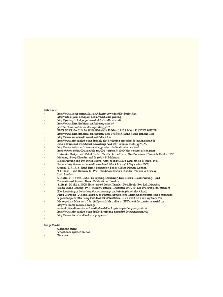 Reference For Block Print | PDF | Textiles | Crafts