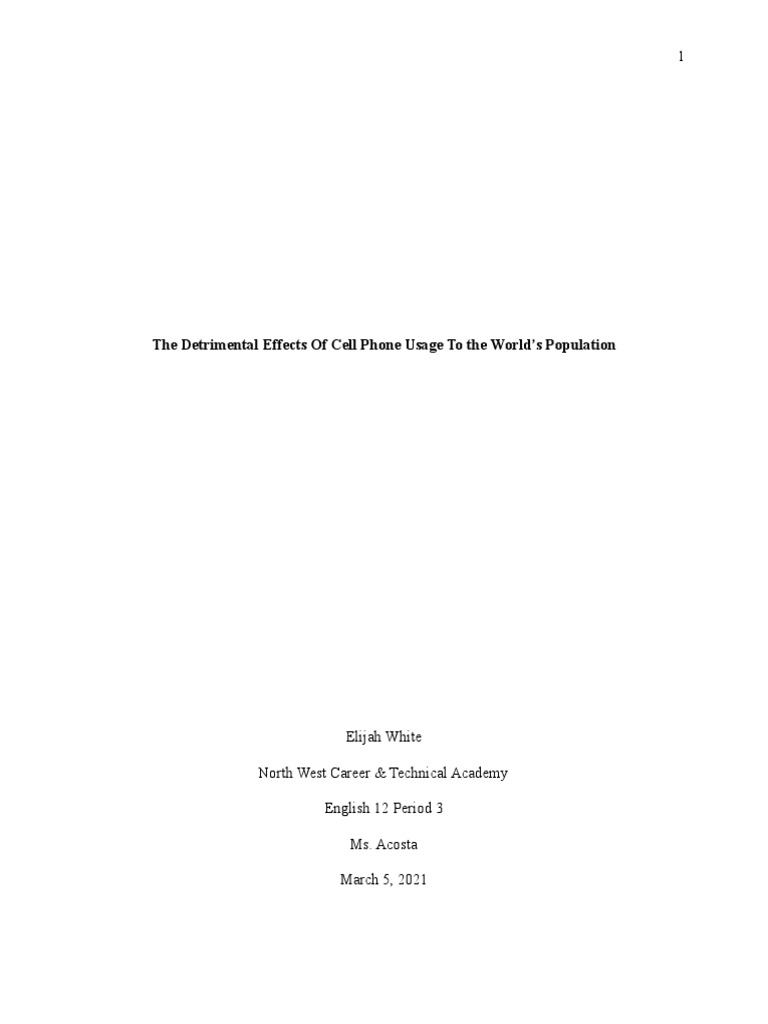 Cell Phones: A Societal Distraction | PDF | Traffic Collision | Mobile ...