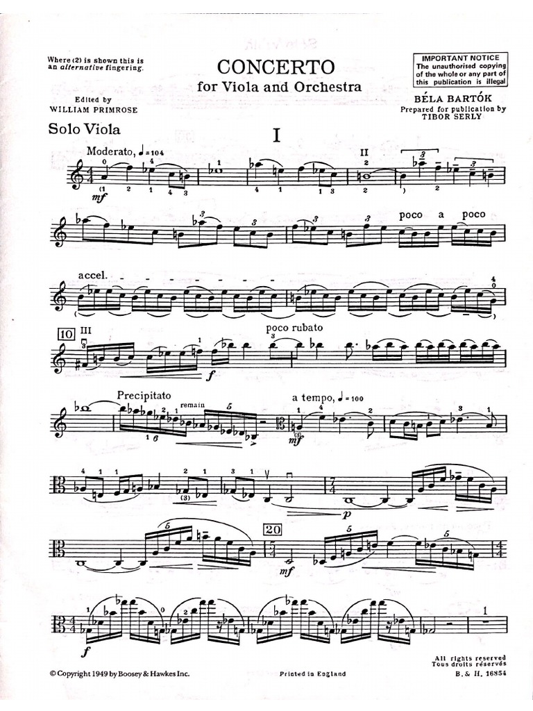 Bartok Viola Concerto | PDF