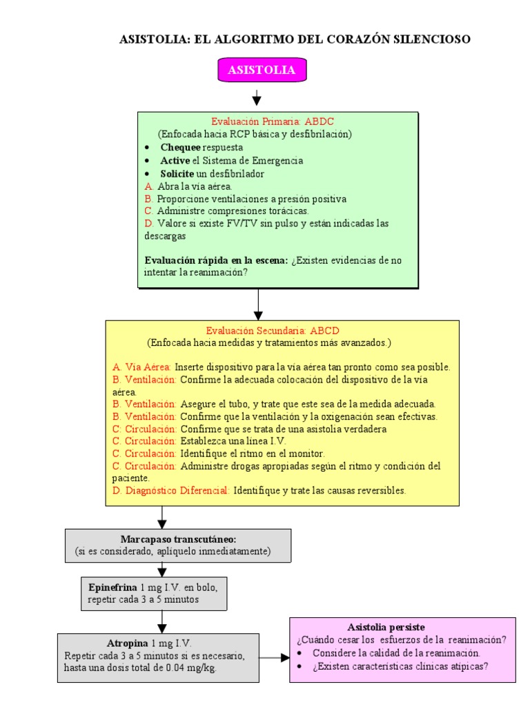 ALGORITMO PARA ASISTOLIA