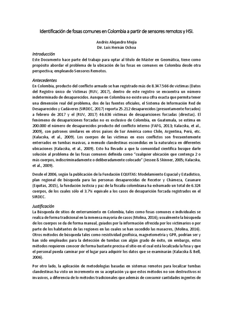 Identificación de fosas comunes en Colombia | PDF | Radiación ...