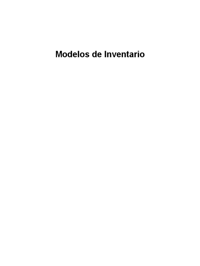 Modelo de Inventario | PDF | Inventario | Costo