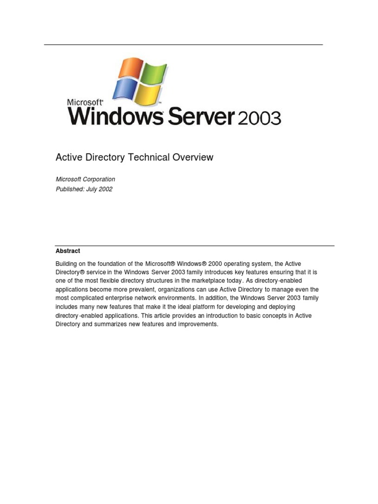 Active Directory Technical Overview | PDF | Business