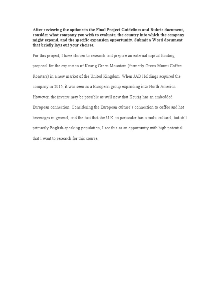 MBA 640 Final Project Proposal | PDF