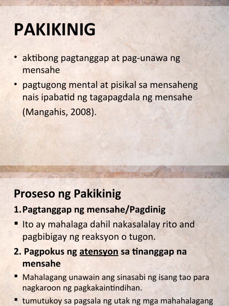 Pakikinig at Pagsasalita | PDF