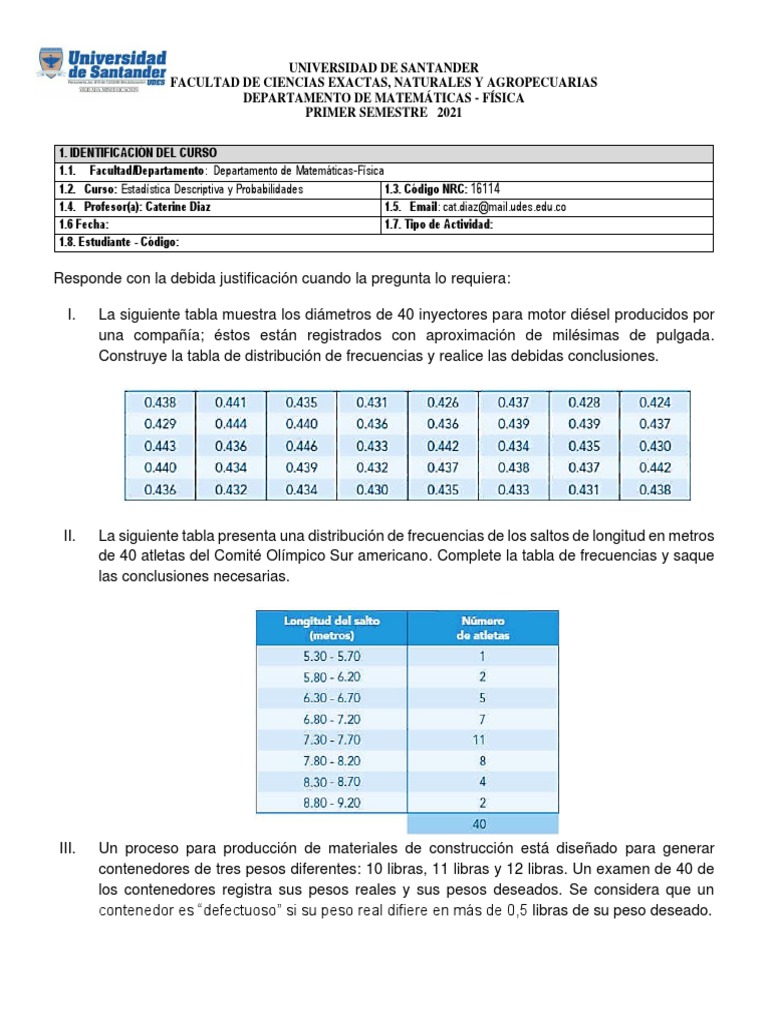 Taller 3 Caracterización de Variables Cuantitativas | PDF | Science | Enseñanza de matemática