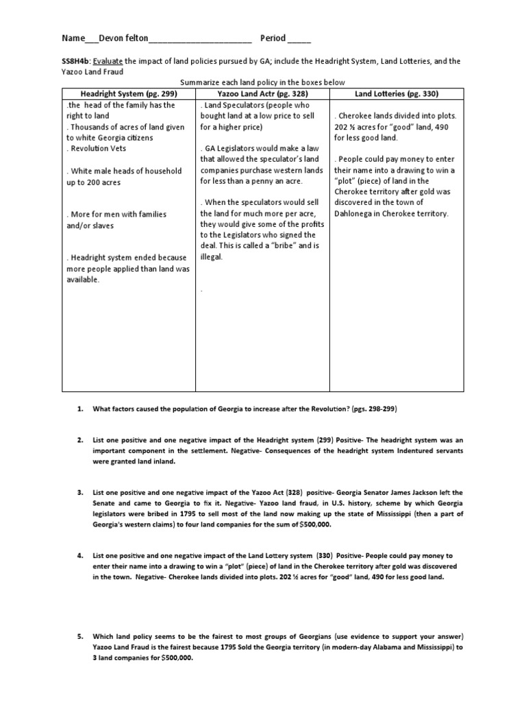 Georgia Land Policies and Native American Impact | PDF | Trail Of Tears ...