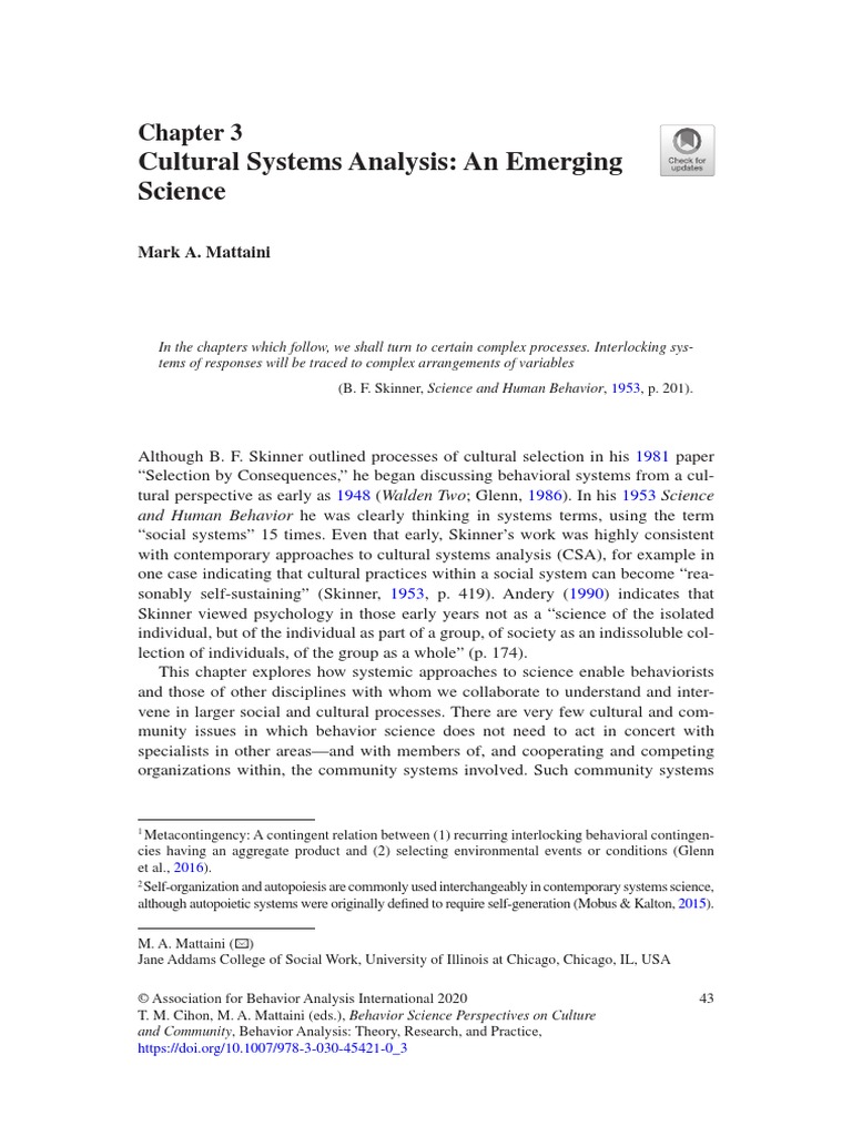 Cultural Systems Analysis | PDF | System | Systems Theory
