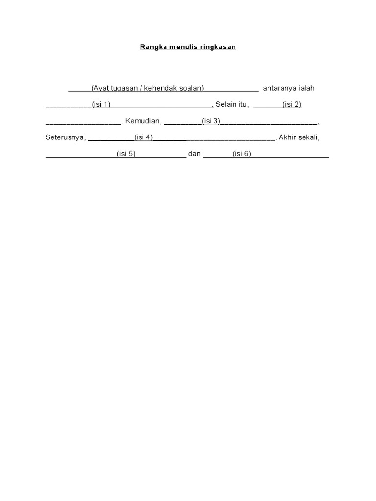 Rangka Menulis Ringkasan | PDF