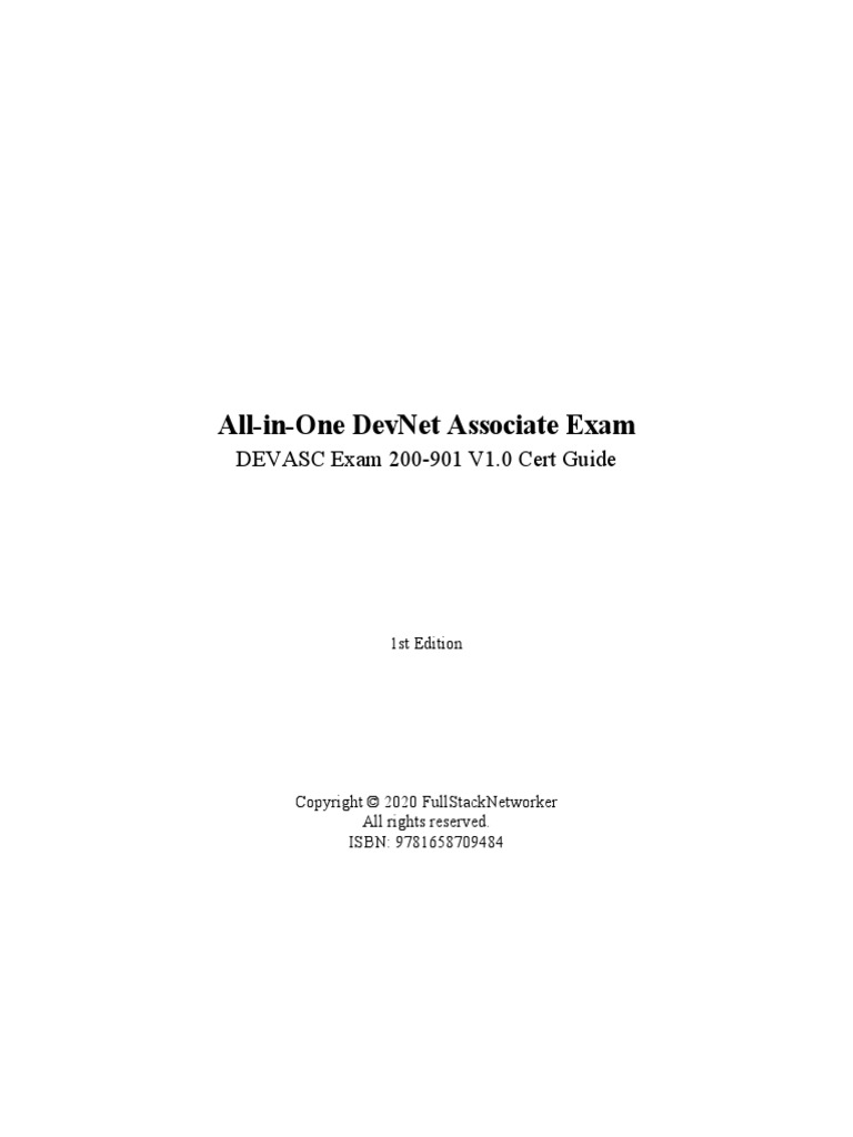 All-In-One Devnet Associate Exam: Devasc Exam 200-901 V1.0 Cert Guide | PDF | Json | Xml
