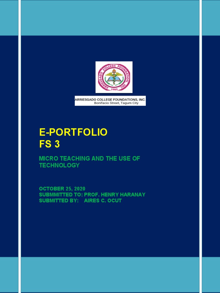 E-Portfolio FS3: Micro Teaching and The Use of Technology | PDF ...