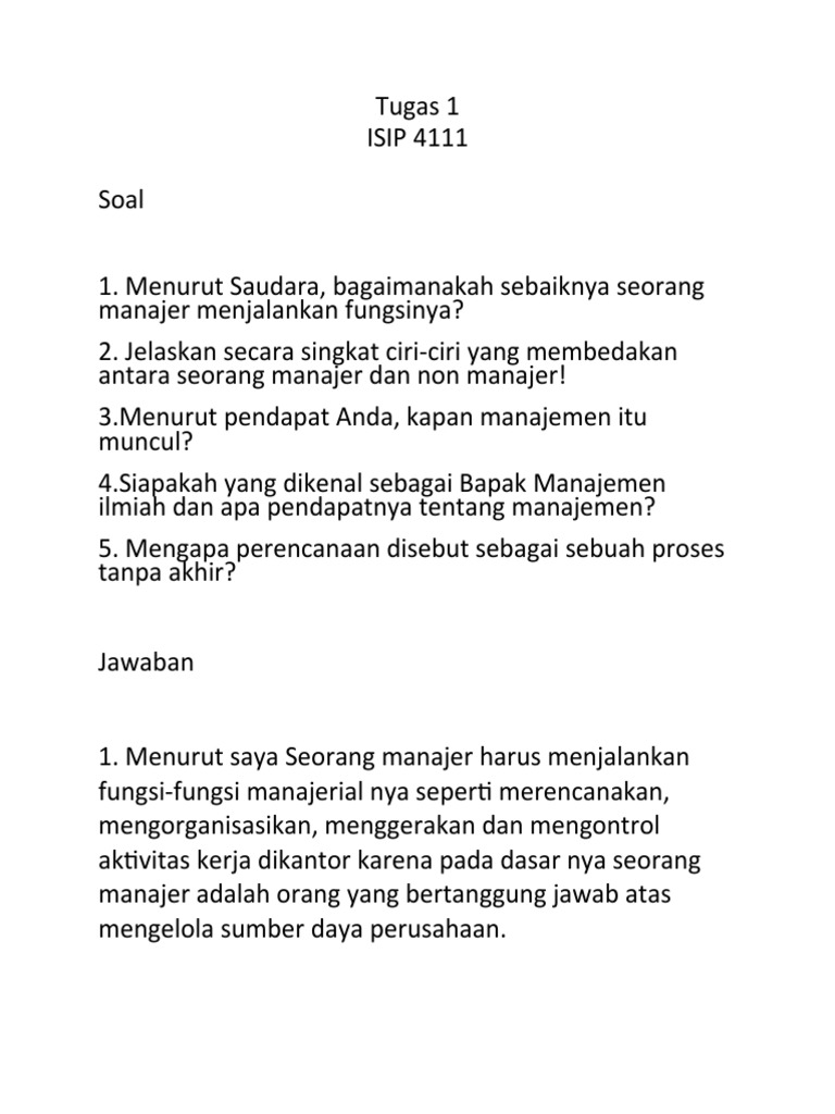 Tugas 1 ISIL 4111 | PDF | Pengembangan Diri